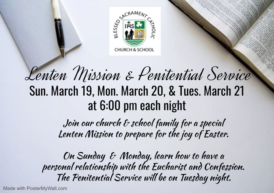 Lenten Mission - Blessed Sacrament Catholic Church